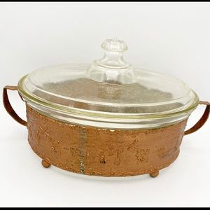 Pyrex | Dining | Rare Antique Pyrex Glass Caserole Dish With Lid Copper ...